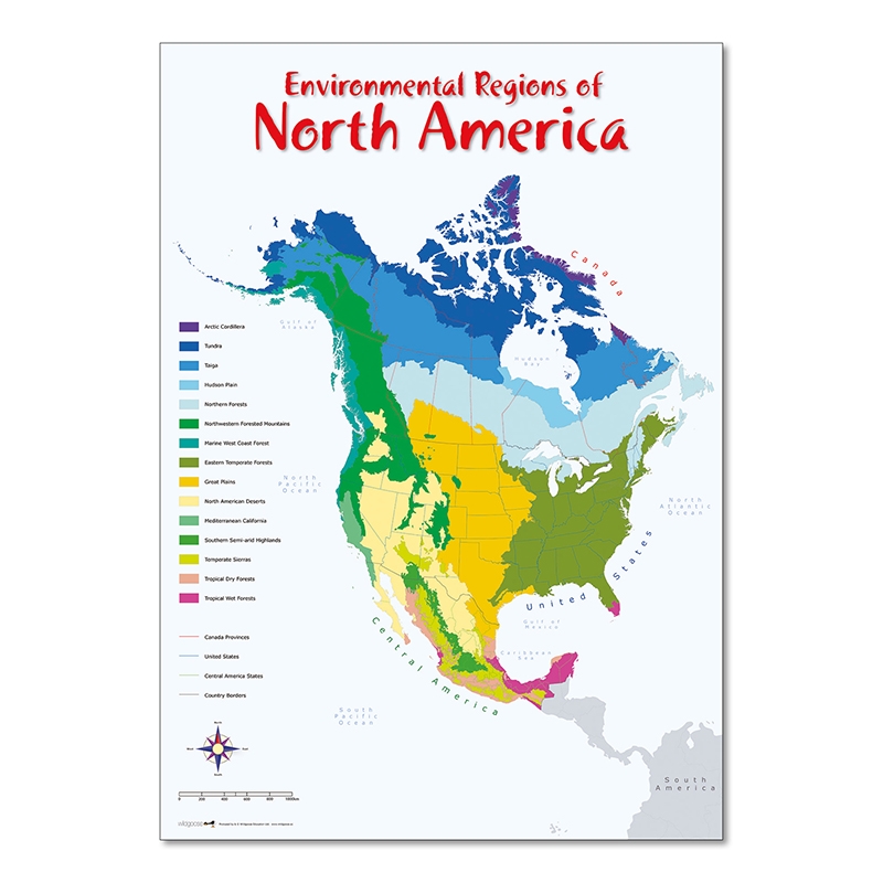 WG3536 - Enviromental Regions of America Map | Findel Dryad UAE
