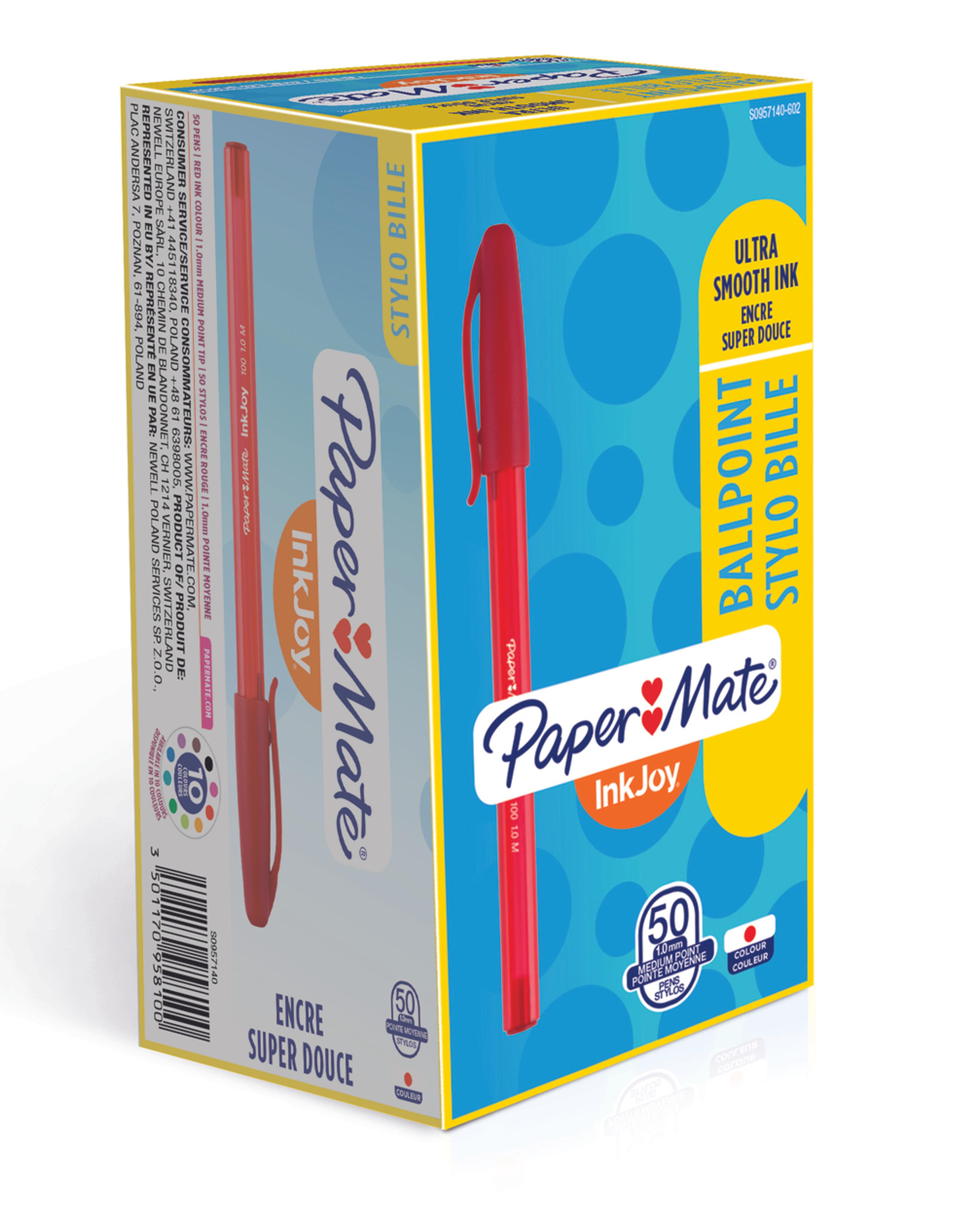 Paper Mate Inkjoy 100 Capped Medium - Red - Pack of 50 | DRY57140 ...