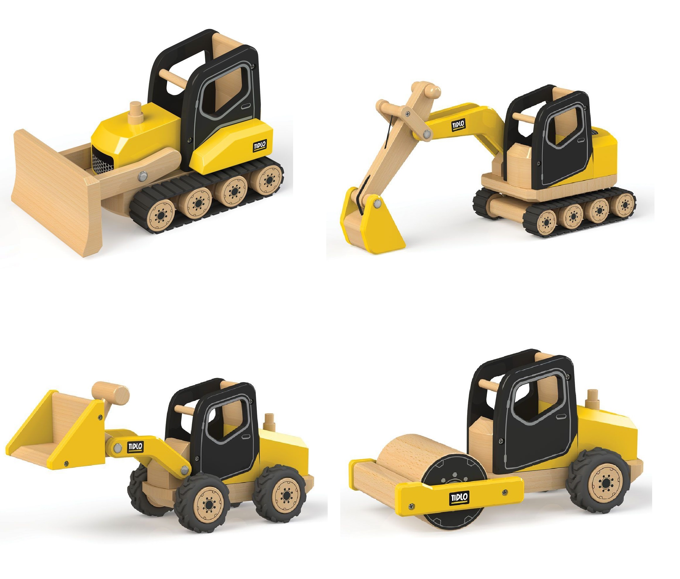 HE198828 - Tidlo Construction Vehicles - Pack of 4 | Findel Education