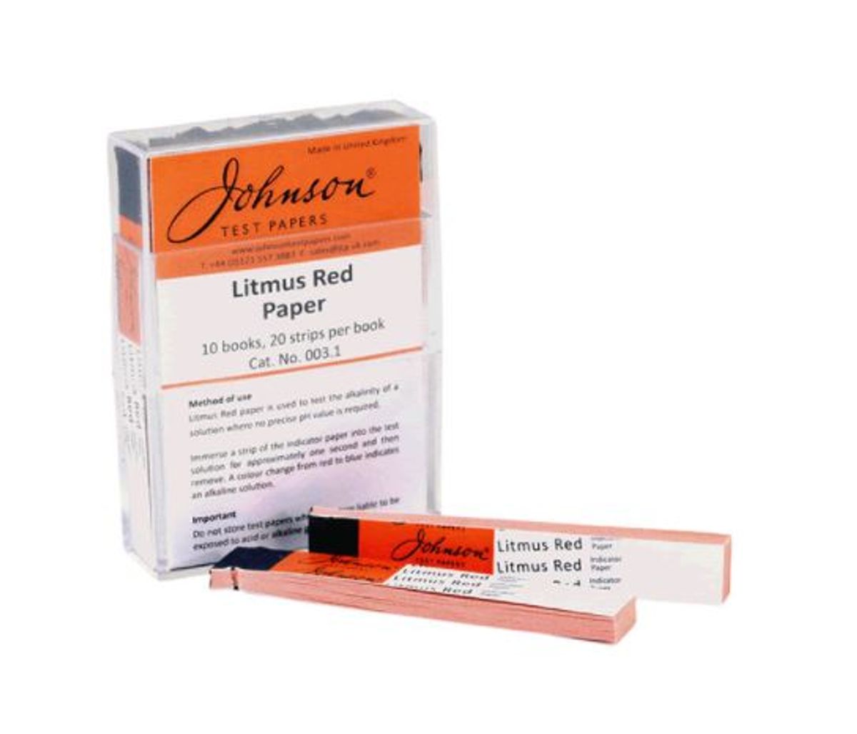 Johnson Red Litmus Test Papers - Pack of 10 | G33377 | GLS