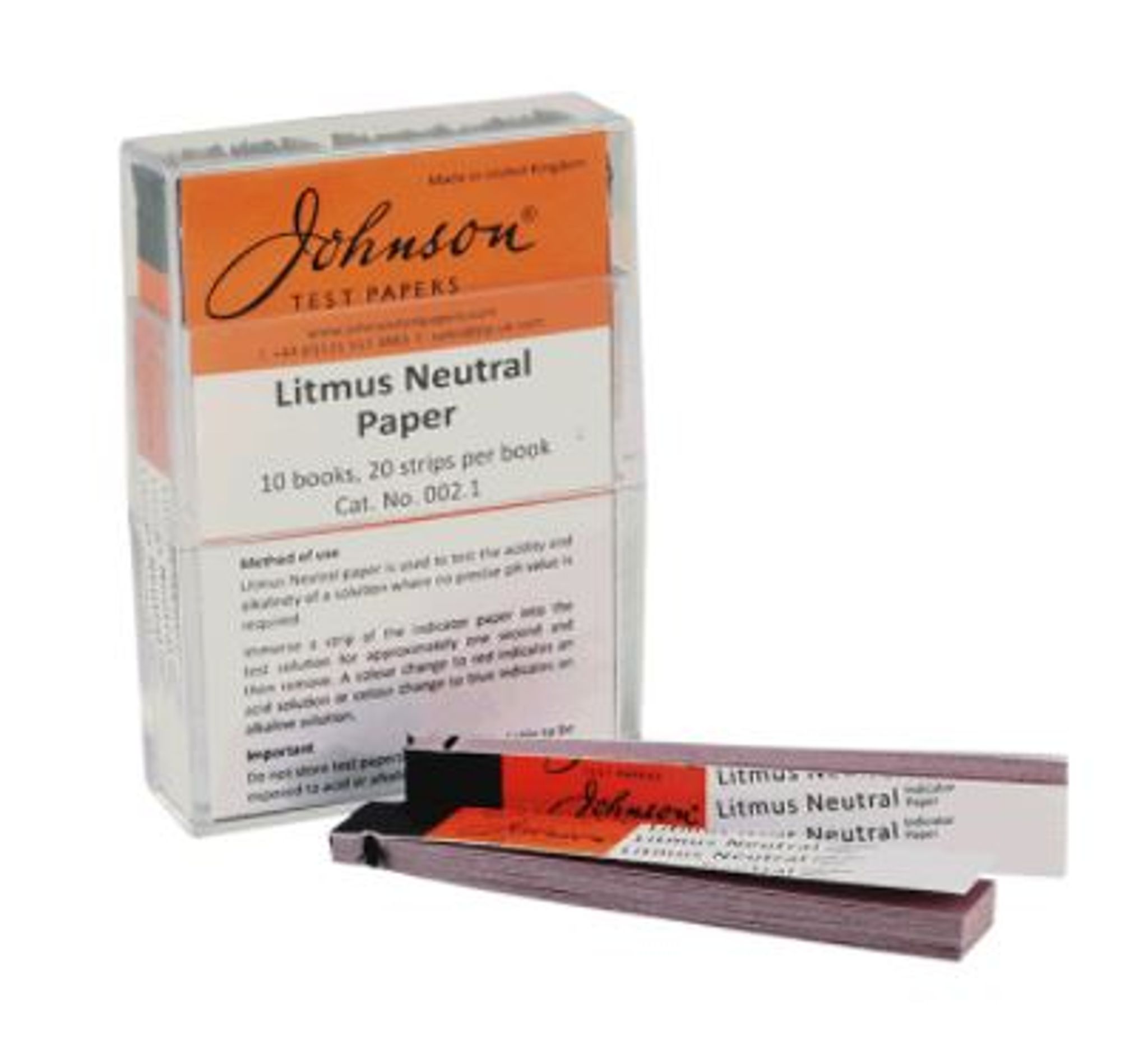 Johnson Neutral Litmus Test Papers - Pack of 10 | B8A84839 | Philip Harris