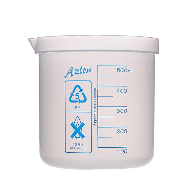 AZLON Plastic Graduated Beakers - 500ml - Pack of 10 | HE1009283 | Hope