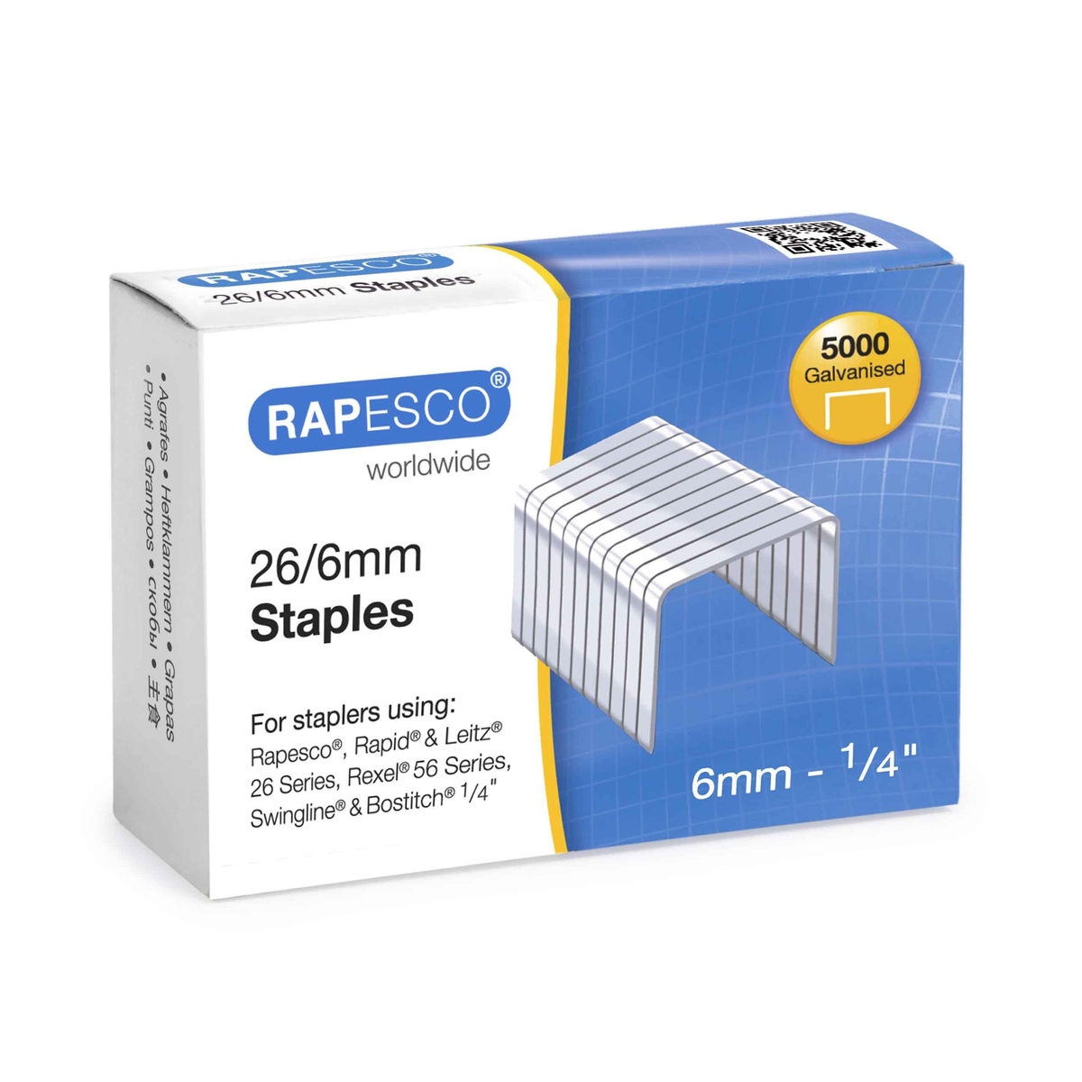 RAPESCO Staples 26/6mm - Box of 5000 | HC194876 | Findel International