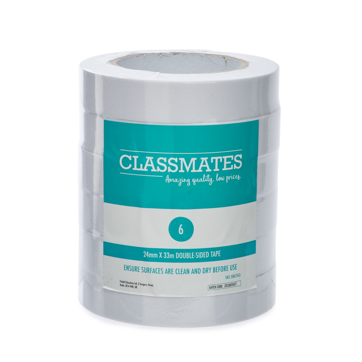 Classmates Double Sided Tape - 24mm x 33m - Pack of 6 | HE197528 ...