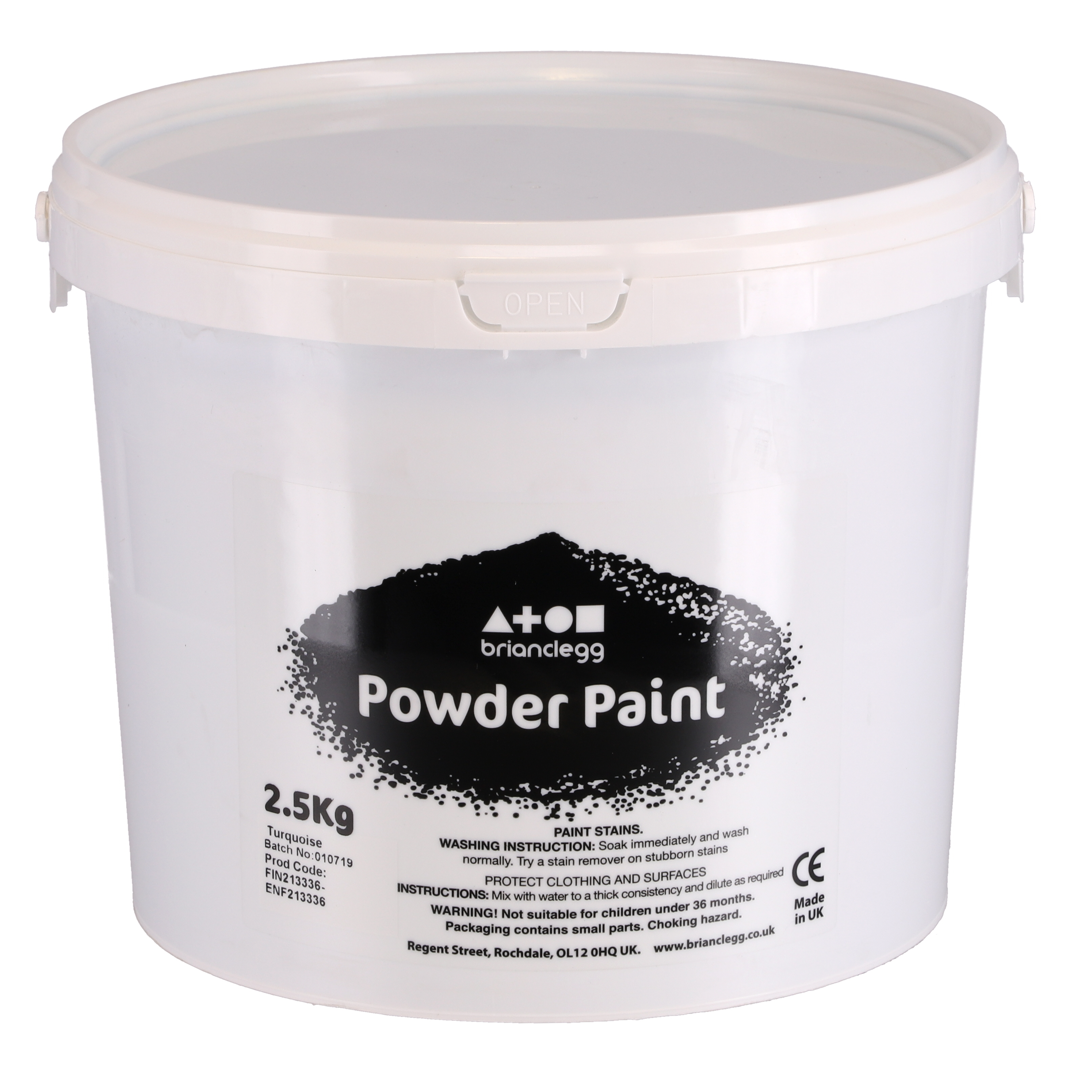 HE213336 - Brian Clegg Powder Paint - 2.5kg Tub - Turquoise | Hope ...