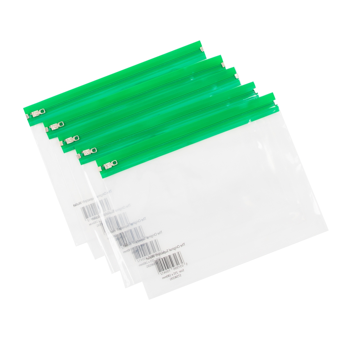 Zip Wallet - A5 - Green - Pack of 25 | HC255495 | Findel International