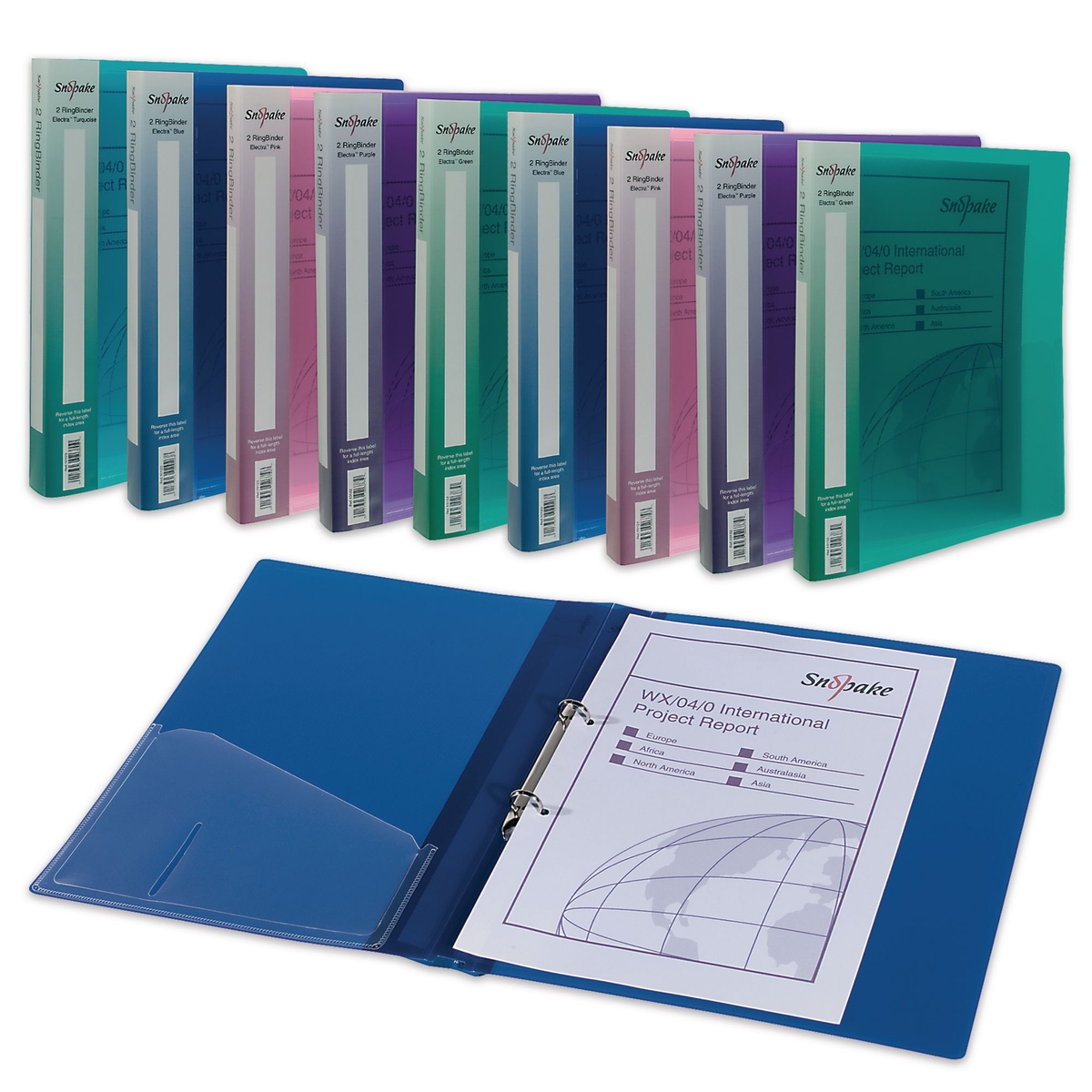 Snopake Two Ring Binder - A4 - Assorted - Pack of 10 | G283679 | GLS