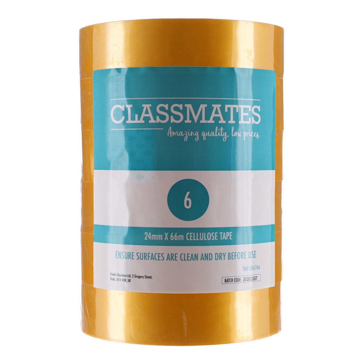 Classmates Golden Tape - 24mm x 66m - Pack of 6 | HC284173 | Findel ...