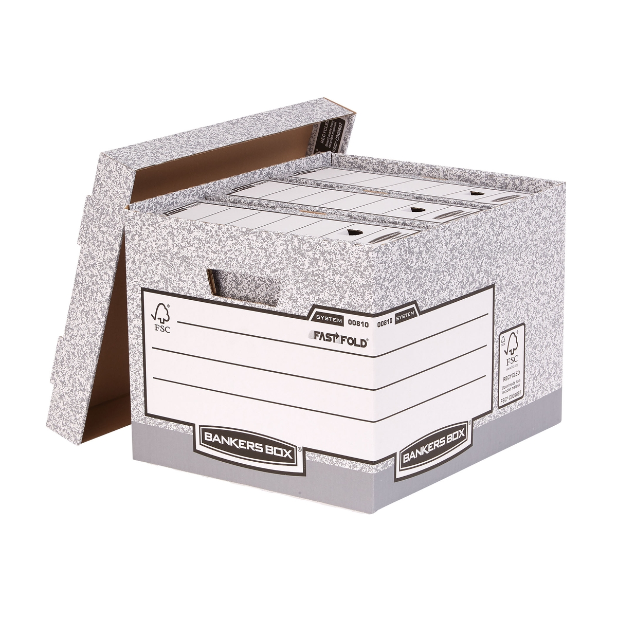 Fellowes Standard Storage Box - Grey/White - Pack of 10 | HE351916 | Hope