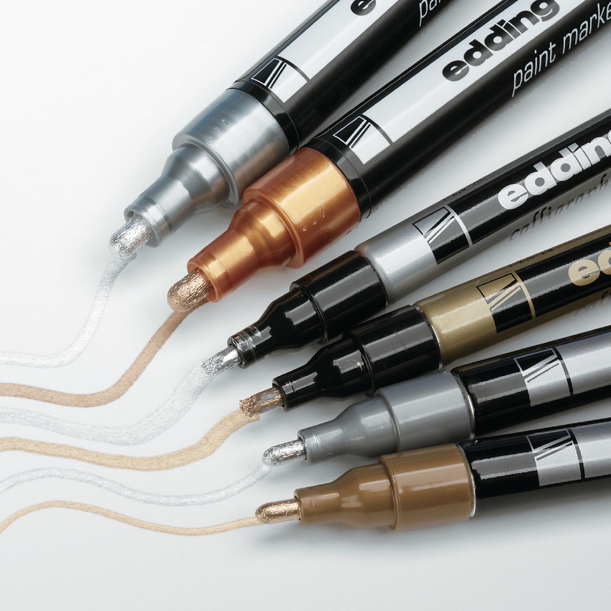 edding Metallic Marker Pack - Assorted Gold & Silver - Pack of 6 ...