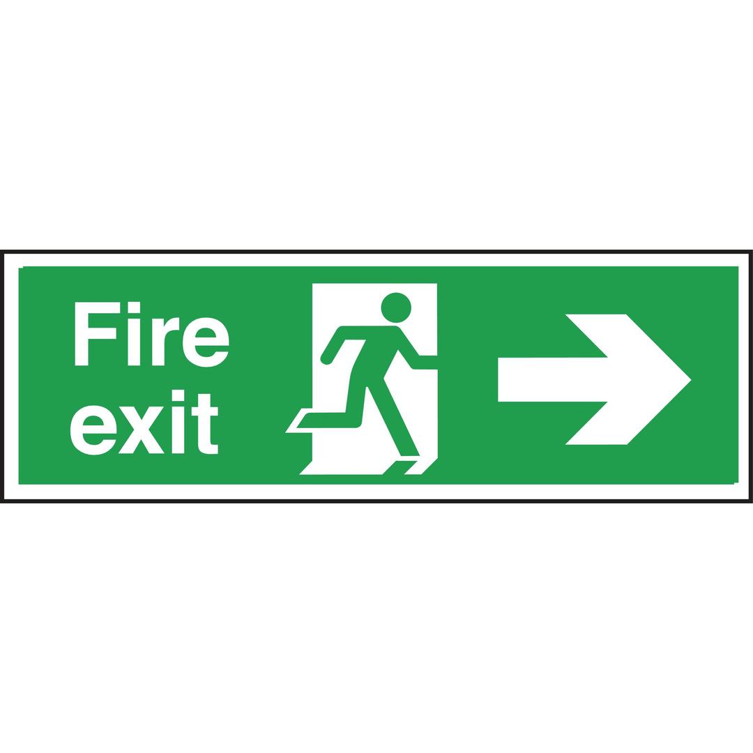 Safety Signs - Fire Exit Right Arrow - 150 x 450mm PVC | HE48172891 ...