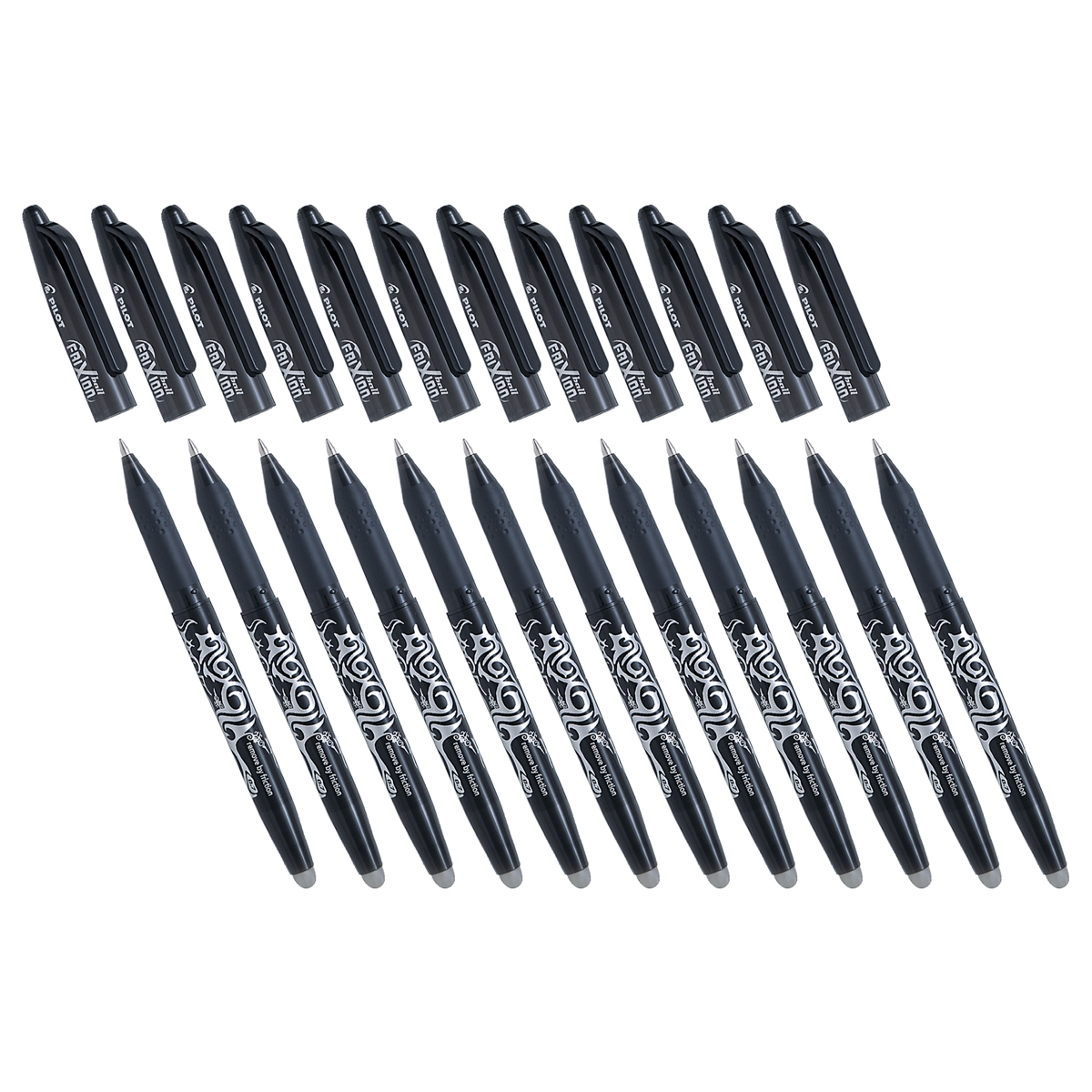 PILOT FriXion Erasable Rollerball Pens - Black - Pack of 12 | HC485179 ...