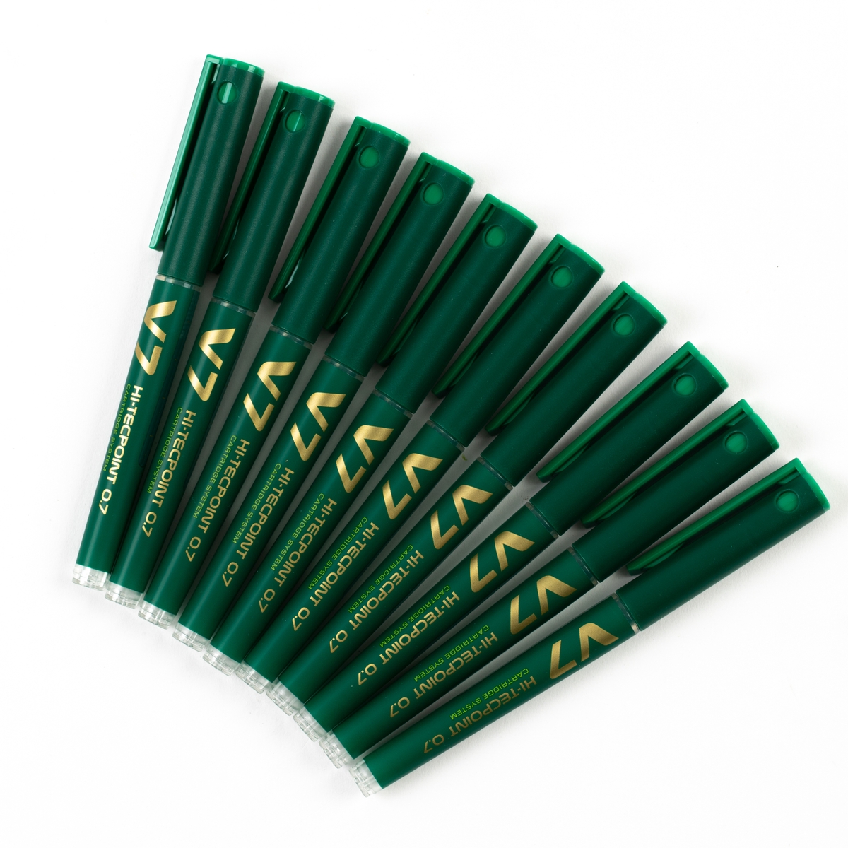 PILOT Hi-Tecpoint V7 Fineliner Pens - Green - Pack of 10 | G1104729 | GLS