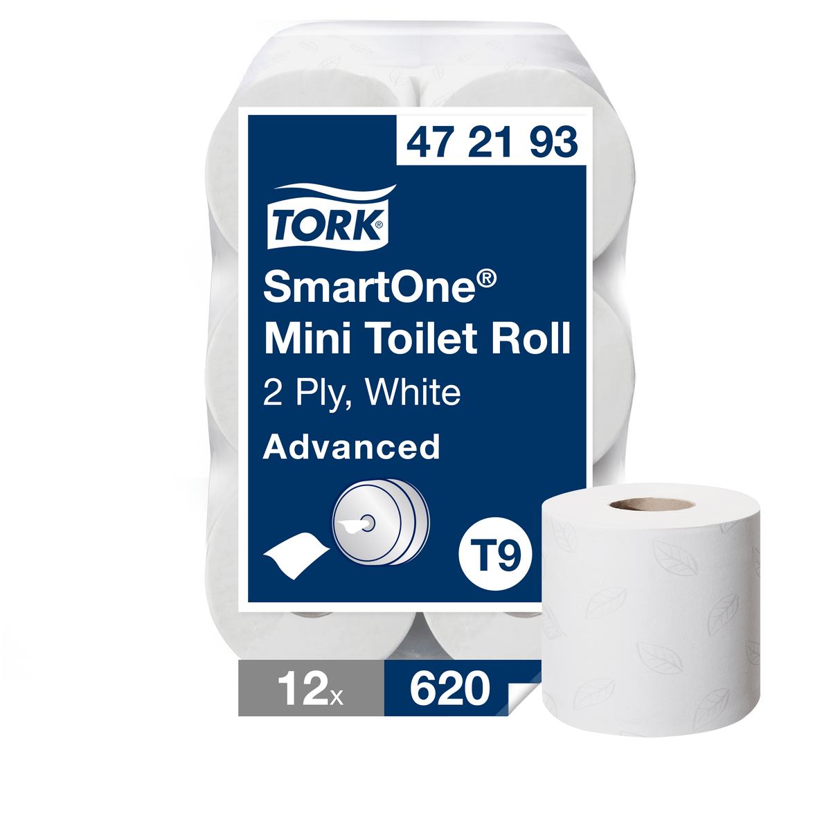 TORK SmartOne Mini Toilet Rolls - 2 Ply - Pack of 12 | HE1105566 | Hope