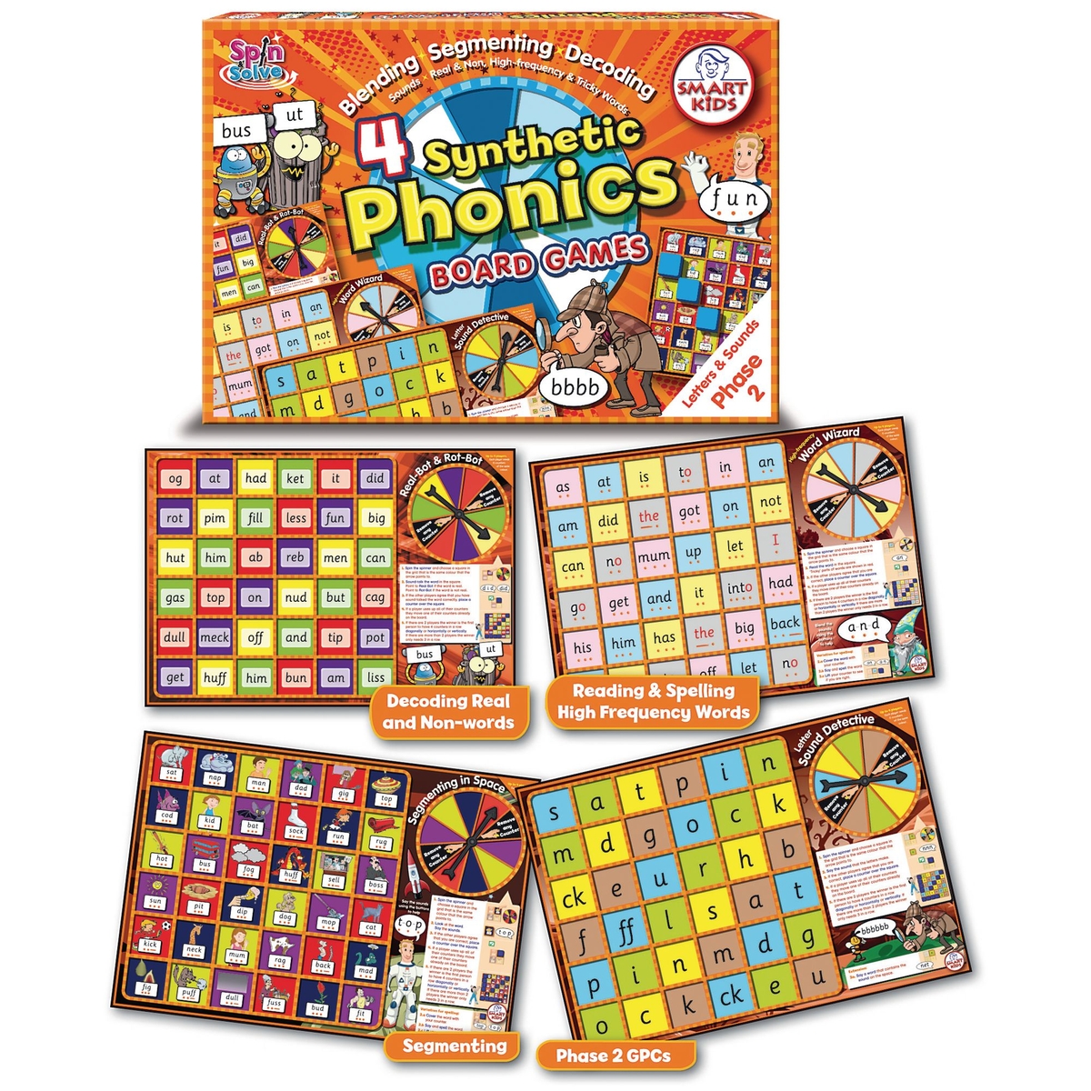 SMART KIDS Phonics Board Games - Phase 2 | HC1203172 | Findel Dryad