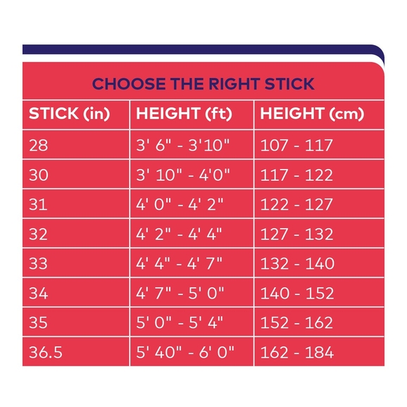 Floorball Stick Sizing Chart | Floor Roma