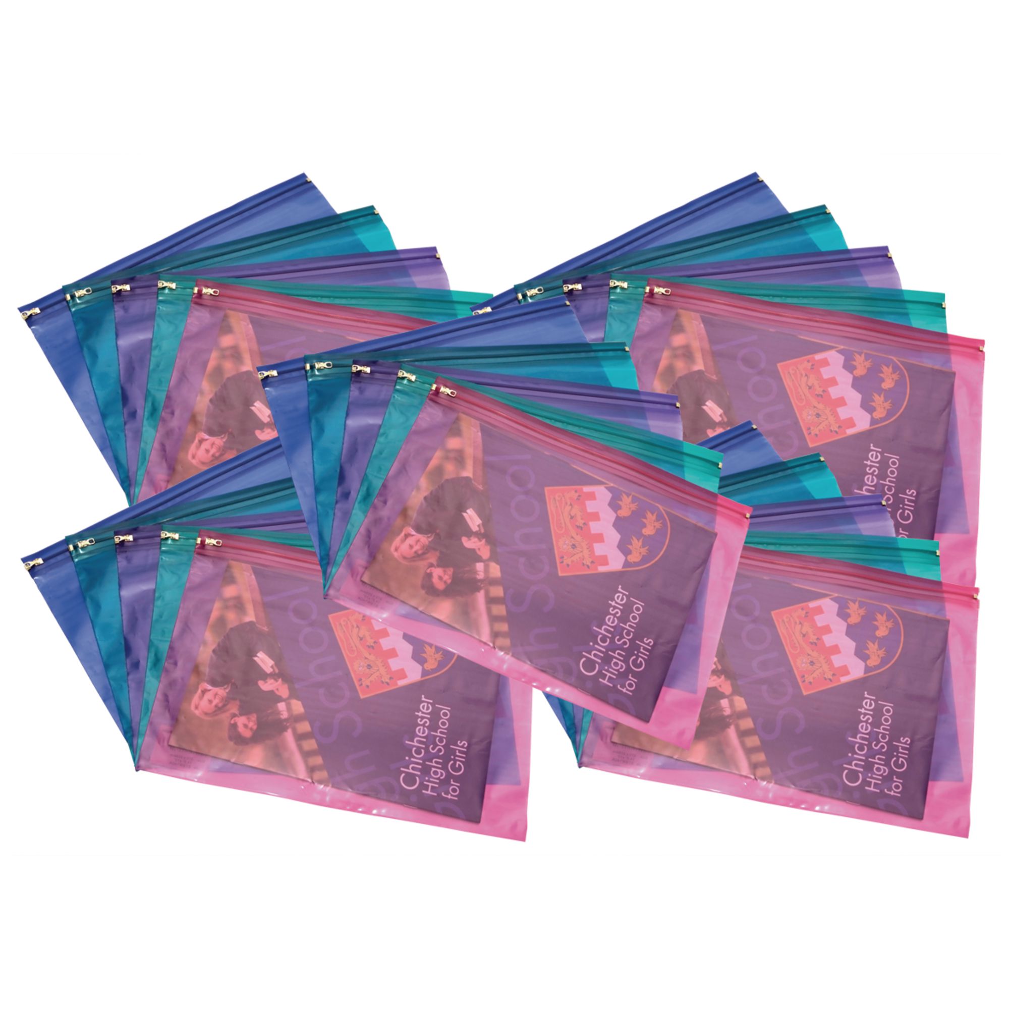 G1307864 - Coloured Zip Wallet A4+ Assorted - Pack of 25 | GLS ...