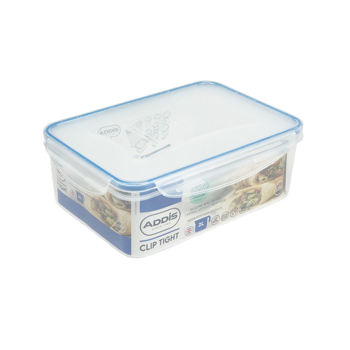 Addis Clip and Close Food Storage Box - Clear - 2 Litre | HC1494805 ...