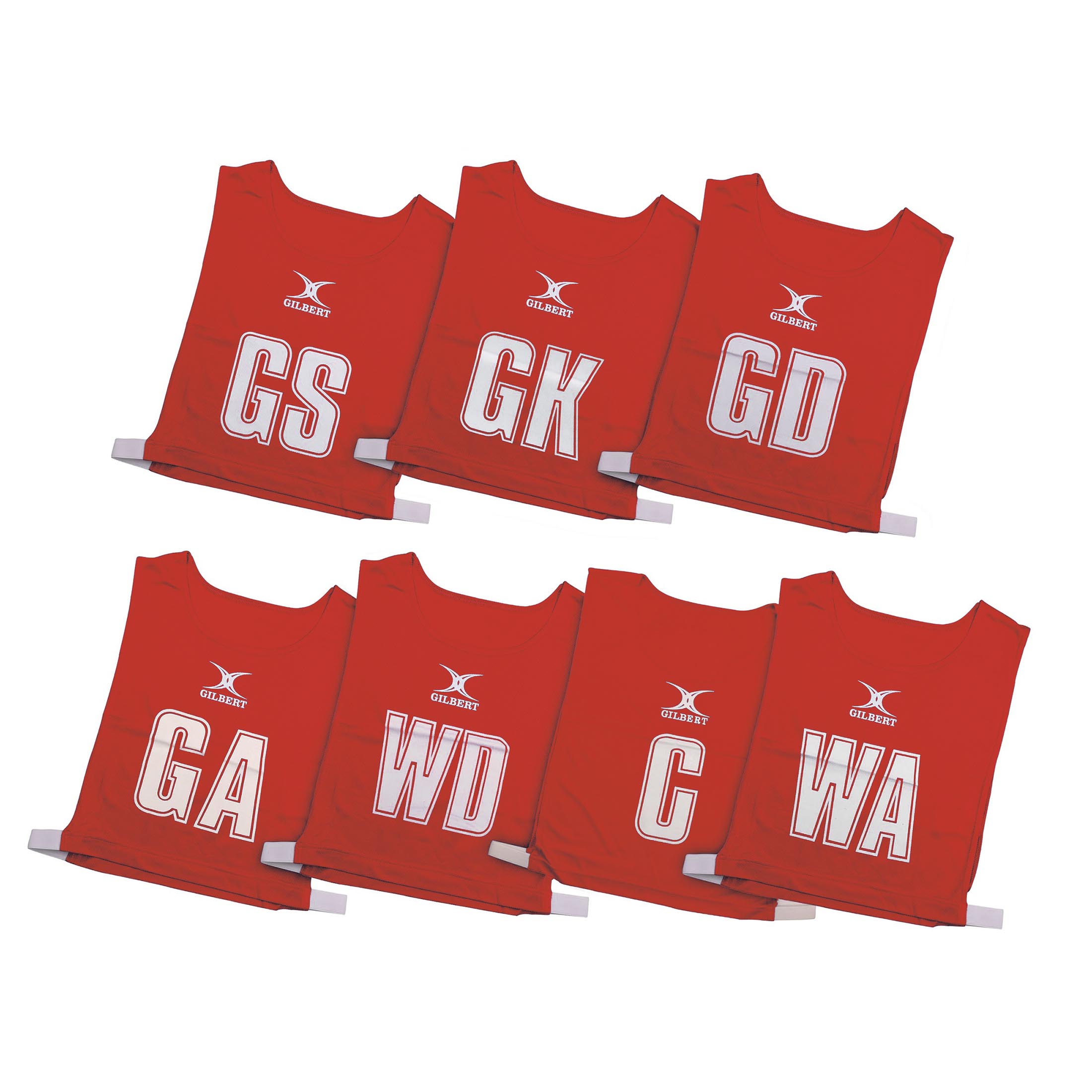 Gilbert Netball Bib - Red - Medium - Pack of 7 | HE1509718 | Findel ...