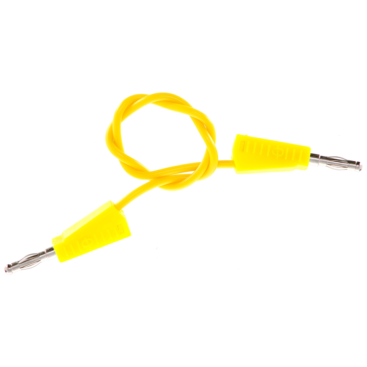 Economy Stackable Plug Lead - Yellow - 4mm - L250mm - Pack of 5 ...