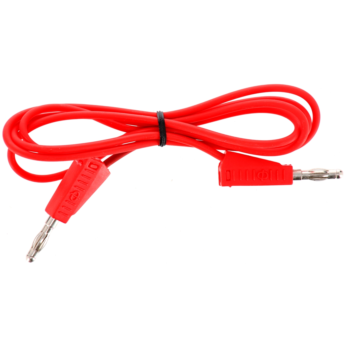 Economy Stackable Plug Lead - Red - 4mm - L1000mm - Pack of 5 ...