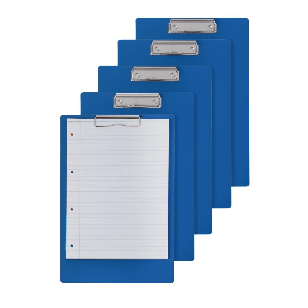 FlipFile Recycled Clipboard - Foolscap - Blue - Pack of 5 | G1556329 | GLS
