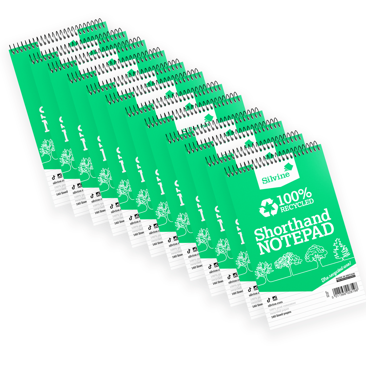 Silvine Everyday Recycled Shorthand Notebooks - Pack of 12 | HC1565752 ...
