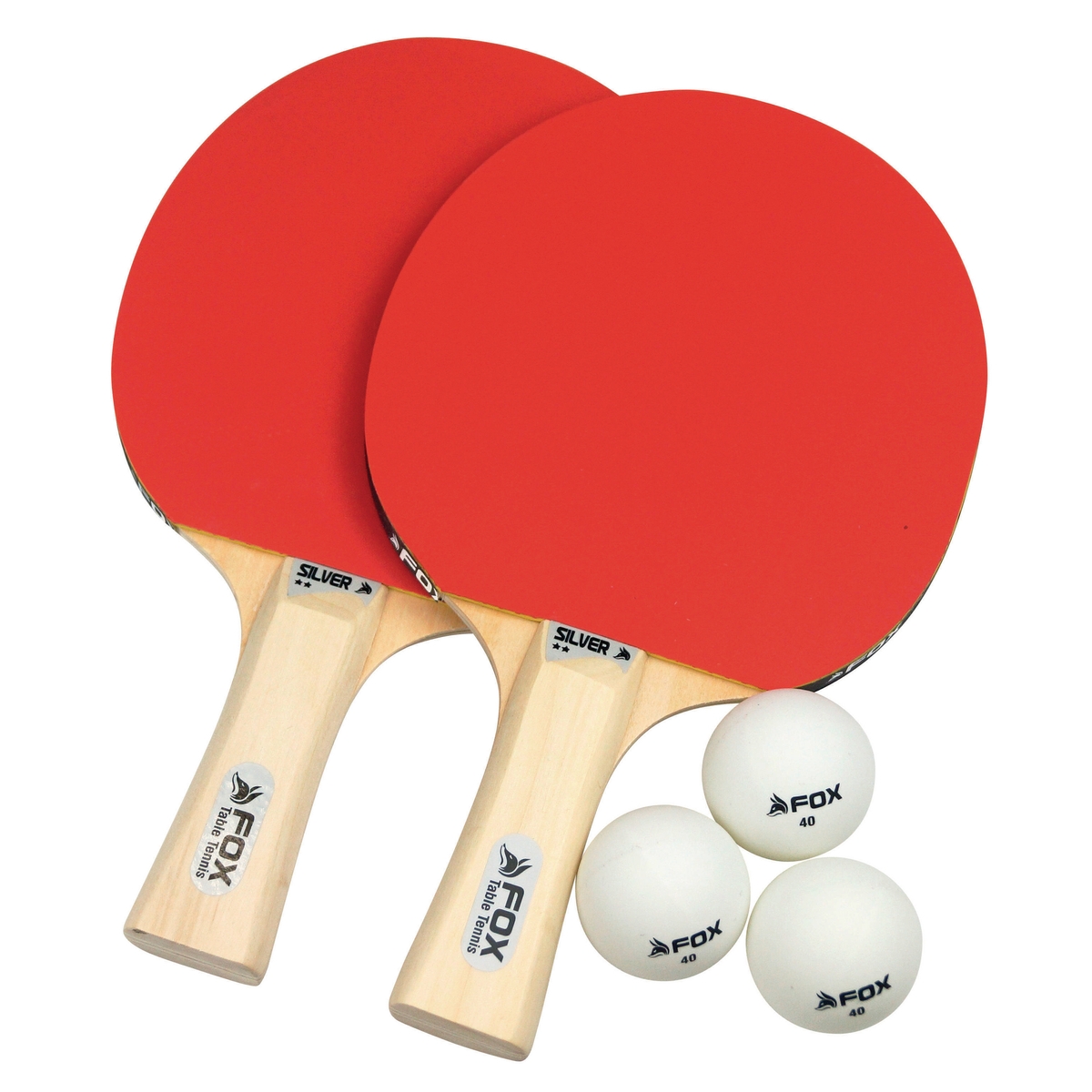 Fox Silver 2 Star Table Tennis Set - Red/White | ITBP08138 | Findel ...