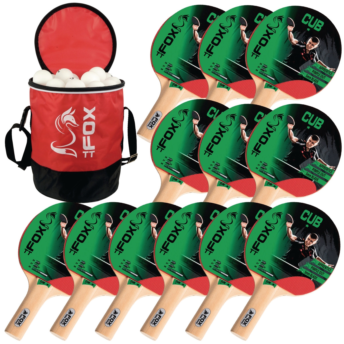 Fox Cub Table Tennis Pack - Red | HC1569059 | Findel International
