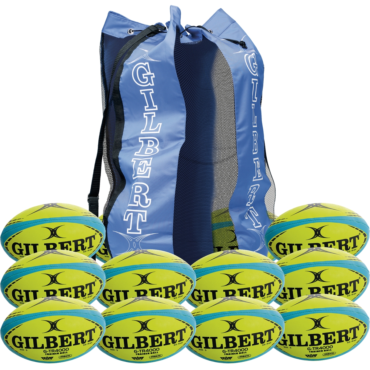 Gilbert G-TR4000 Training Rugby Ball - Fluo - Size 4 - Pack of 12 ...