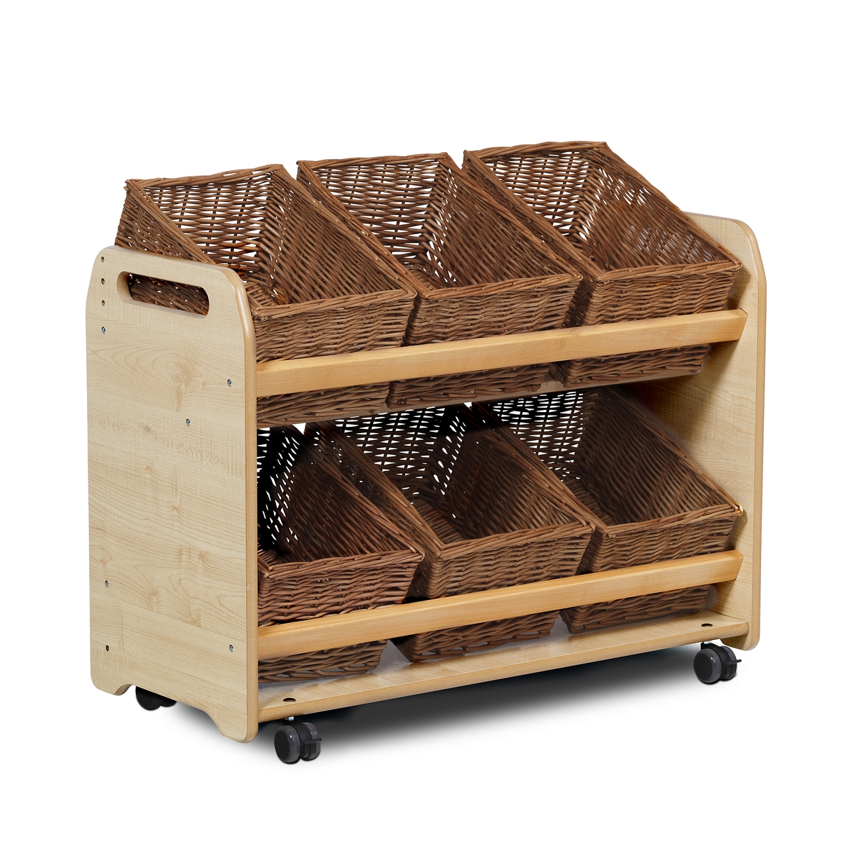 Millhouse Tilt Tote Storage Trolley with 6 Rattan Baskets | HE1589641 ...