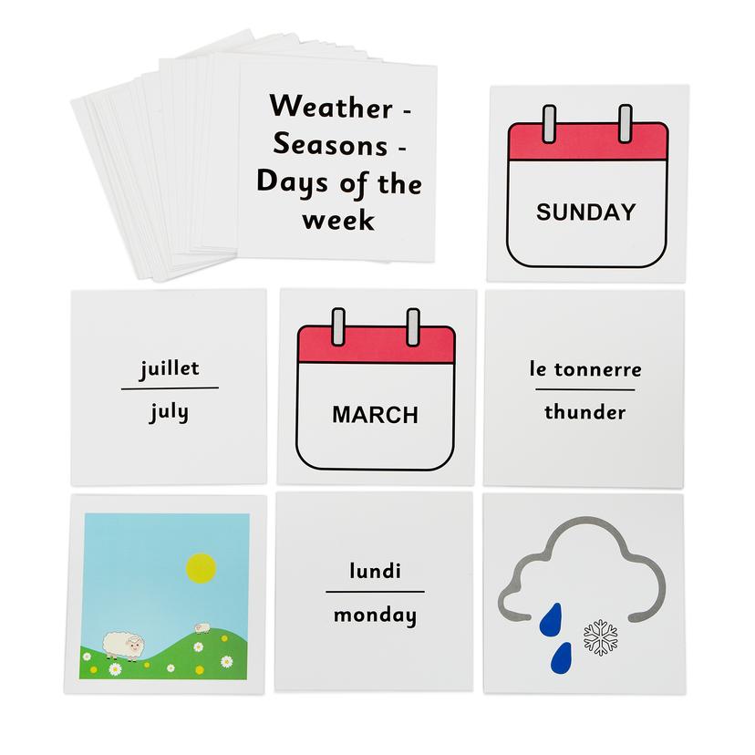 French Flash Cards - Weather, Months and Days from Hope Education ...