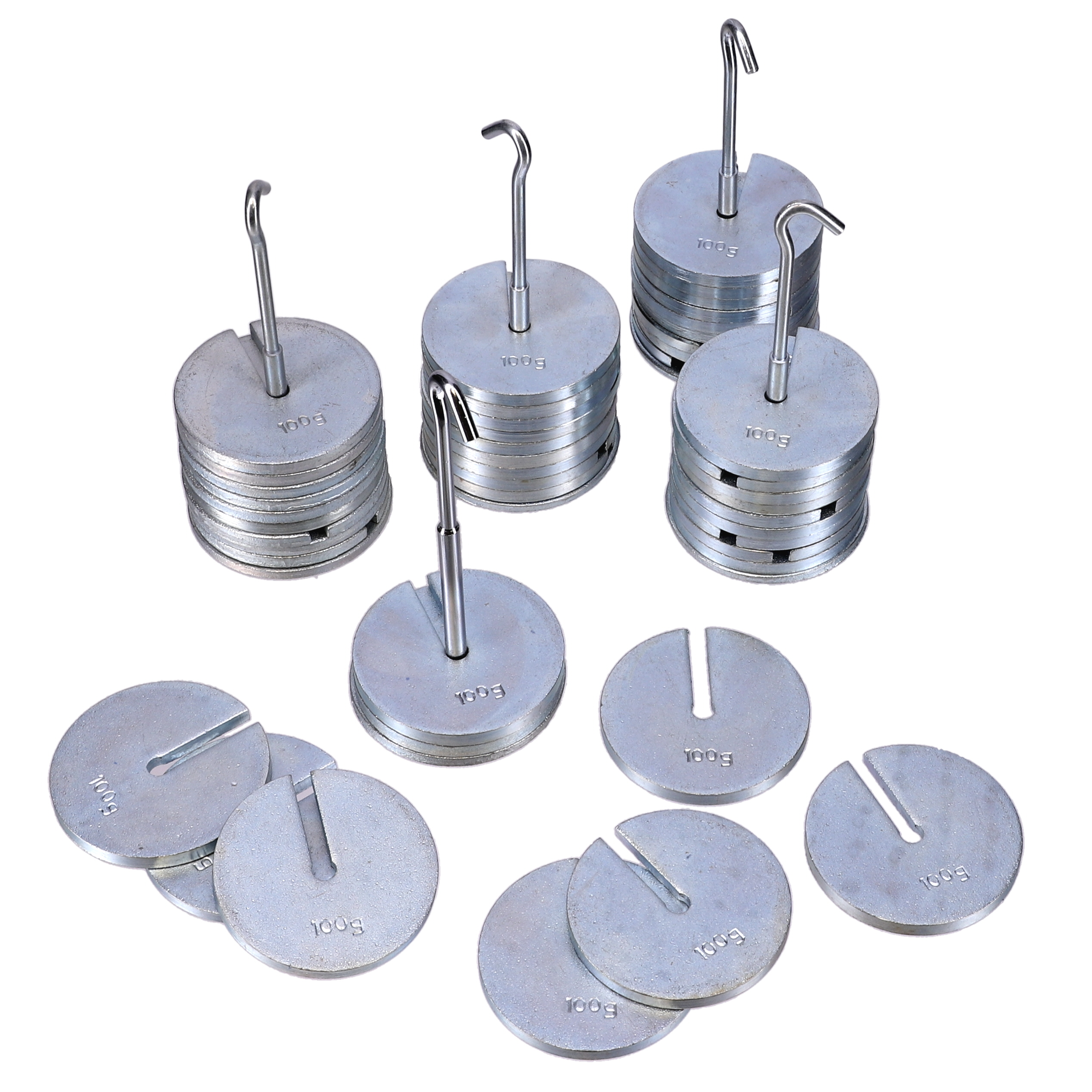 G325708 - Hanging Slotted Masses: Steel - Set of 9 x 100g Masses and ...