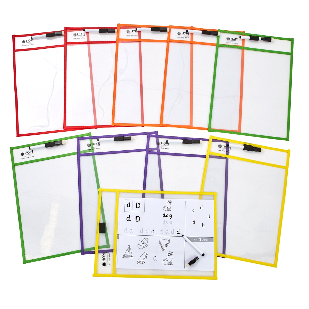 Reusable Wipe-Off Learning Pockets from Hope Education - Pack of 10 ...