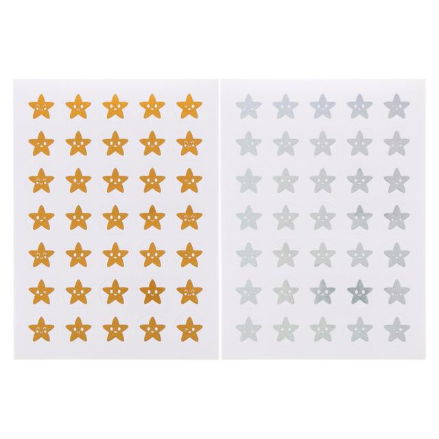 Classmates Gold and Silver Star Holographic Stickers - 24mm - Pack of ...