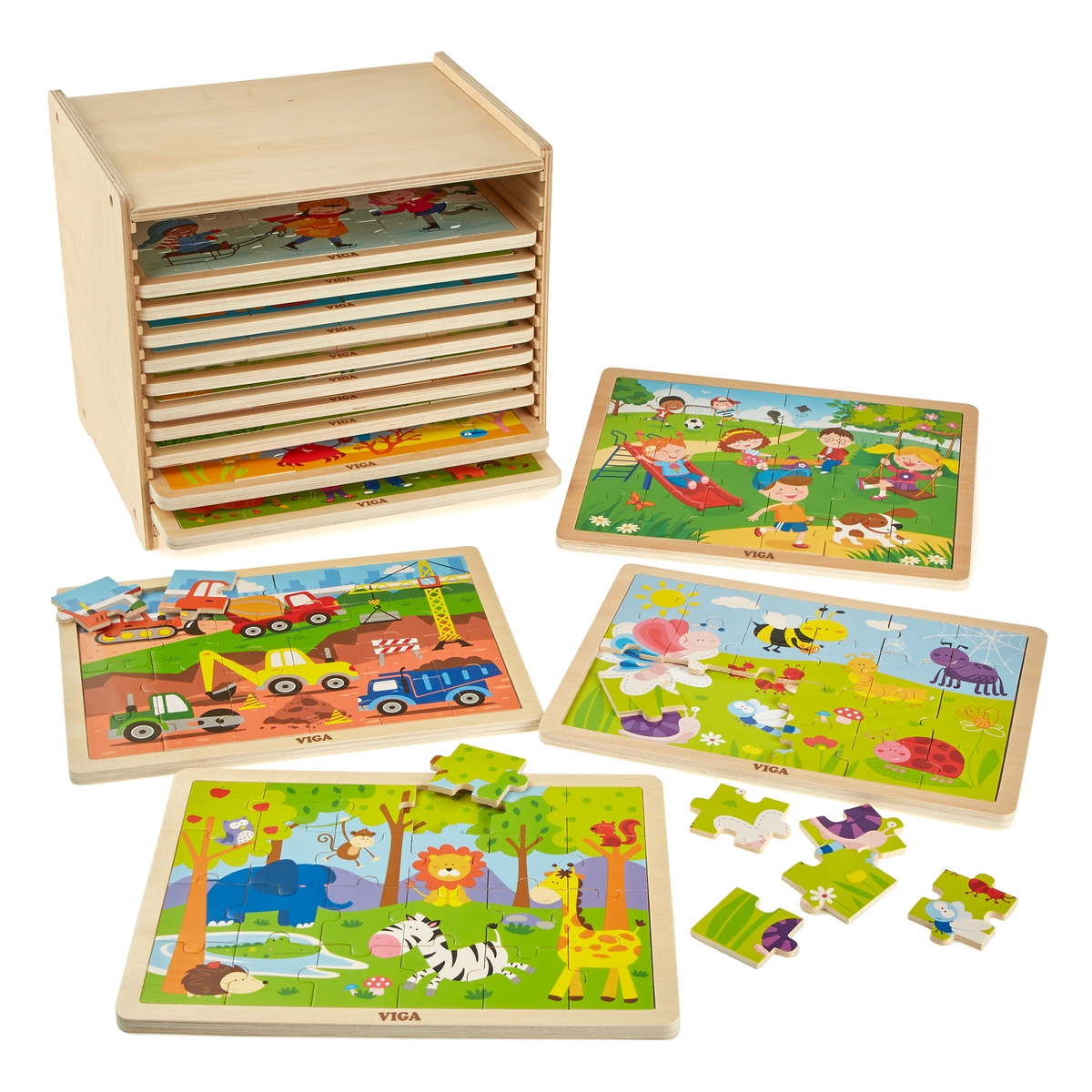 VIGA Jigsaw Set with Storage - Pack of 12 x 24 Piece | HC1781002 ...