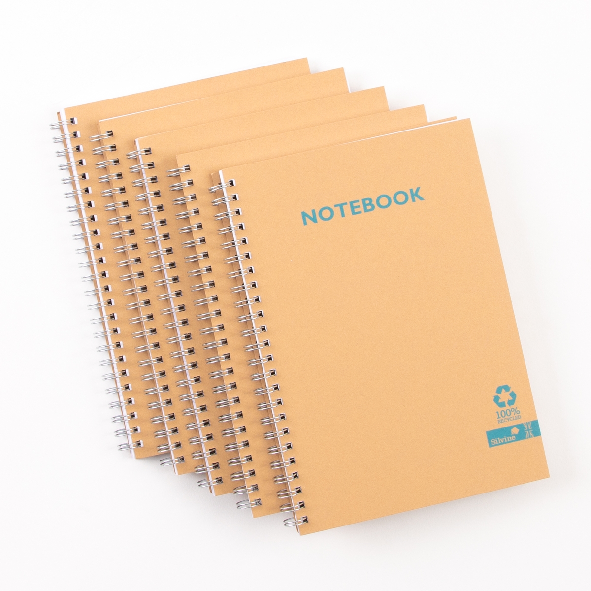 Silvine Recycled Kraft Notebooks - A5 - Pack of 6 | G1794366 | GLS