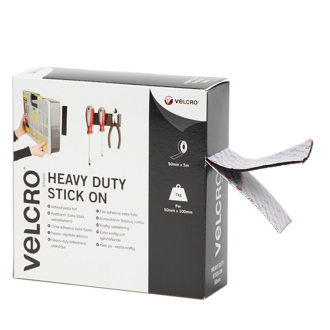 VELCRO Brand Heavy Duty Stick on Tape - 5m - Black | G1810465 | GLS