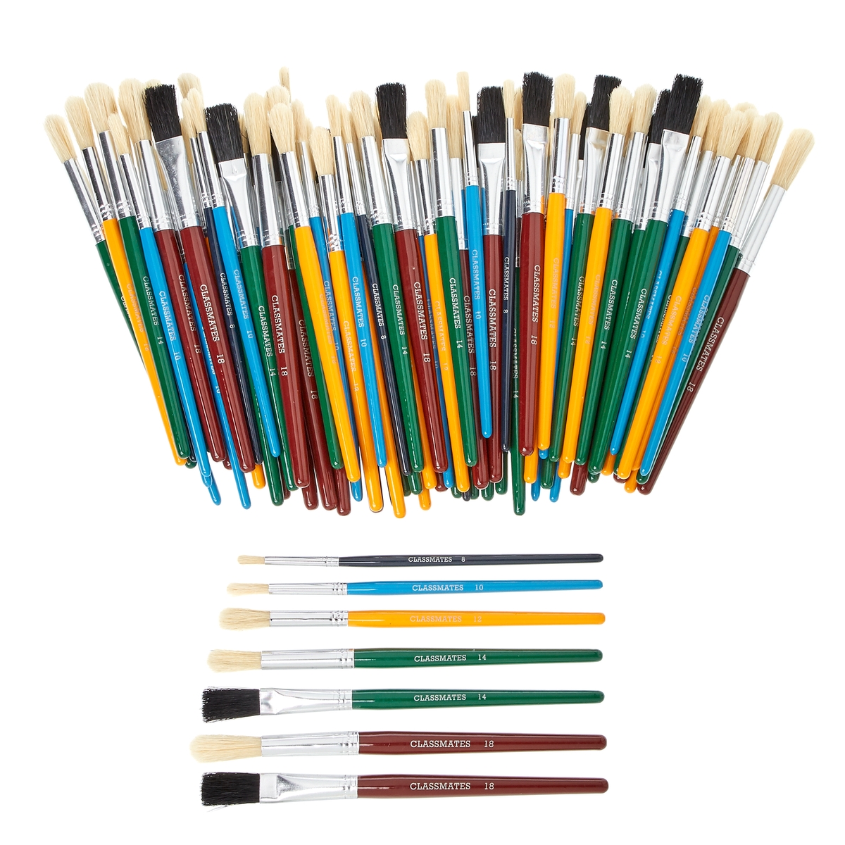 Classmates Short Paint Brush Bumper Pack - Assorted Sizes - Pack of 100 ...