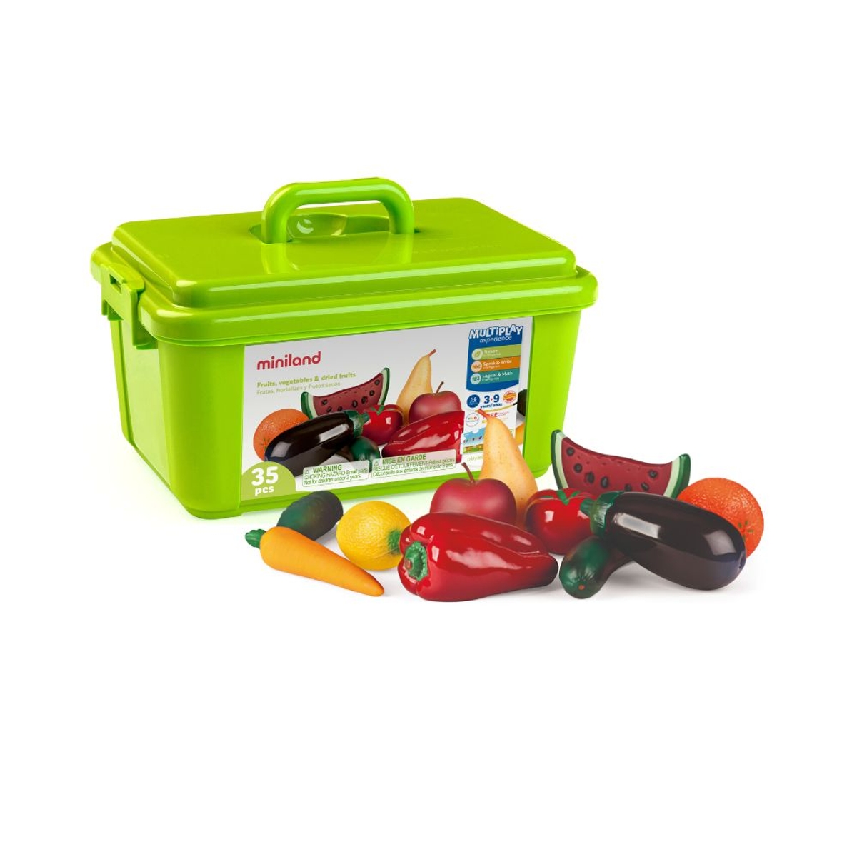 miniland Fruit and Veg Tub - 35 Pieces | HC128823 | Findel International