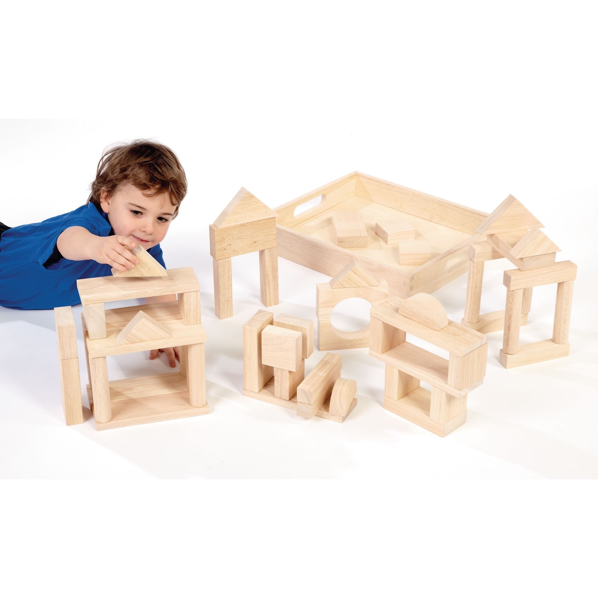 BIGJIGS Toys Jumbo Wooden Blocks in Storage Tray - Pack of 54 ...