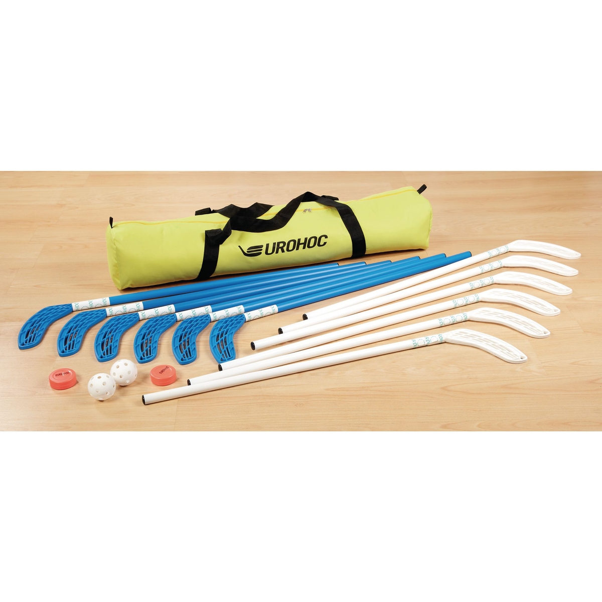 Eurohoc Floorball Hockey Set- White/Blue - Club | PHKP02390 | Davies Sports