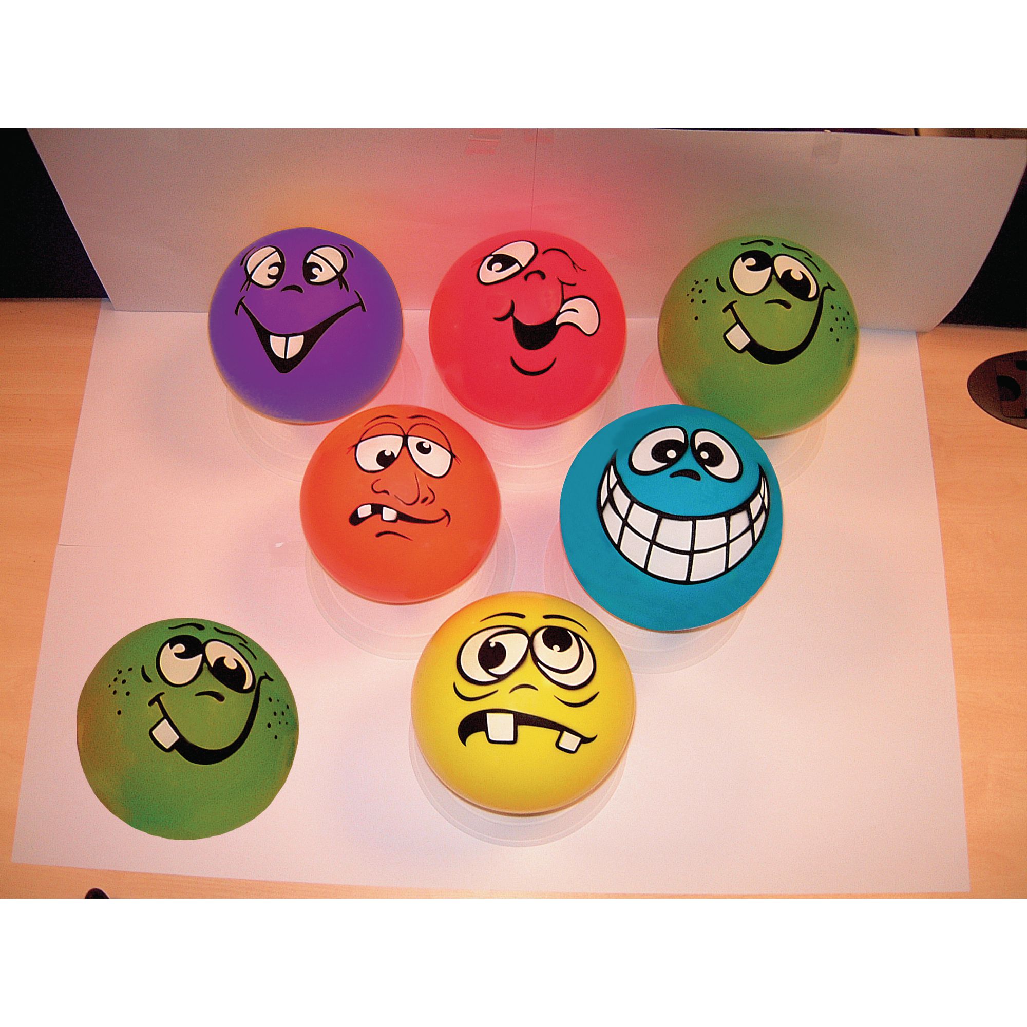 PPEL19409 - Funny Face Balls - Assorted - Pack of 6 | Davies Sports