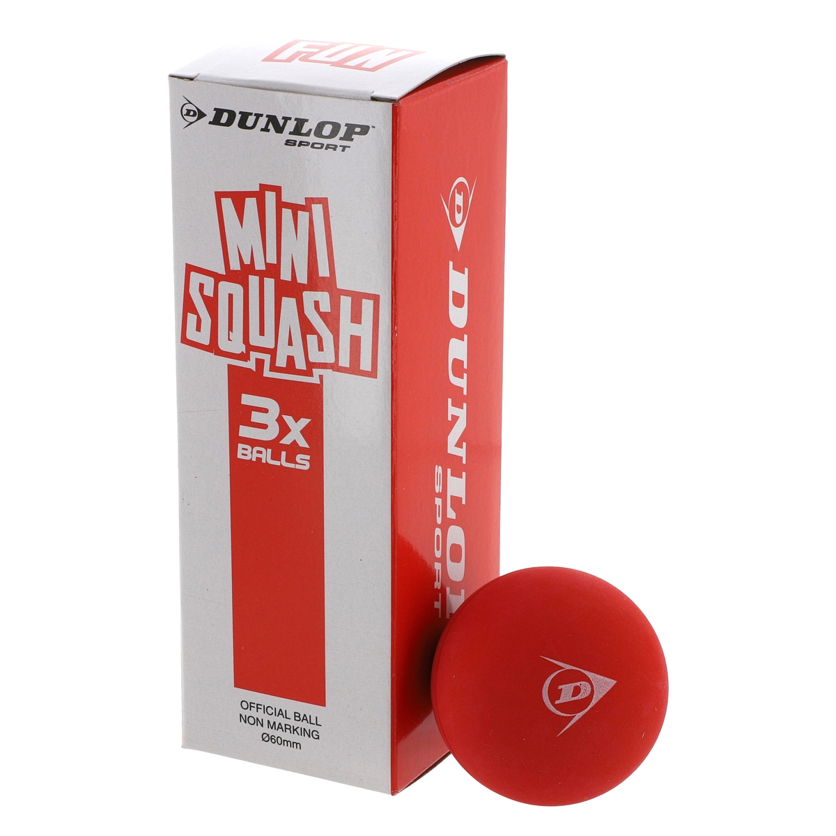 Dunlop Fun Mini Squash Ball - Red - Pack of 3 | ISQP02982 | Findel Dryad