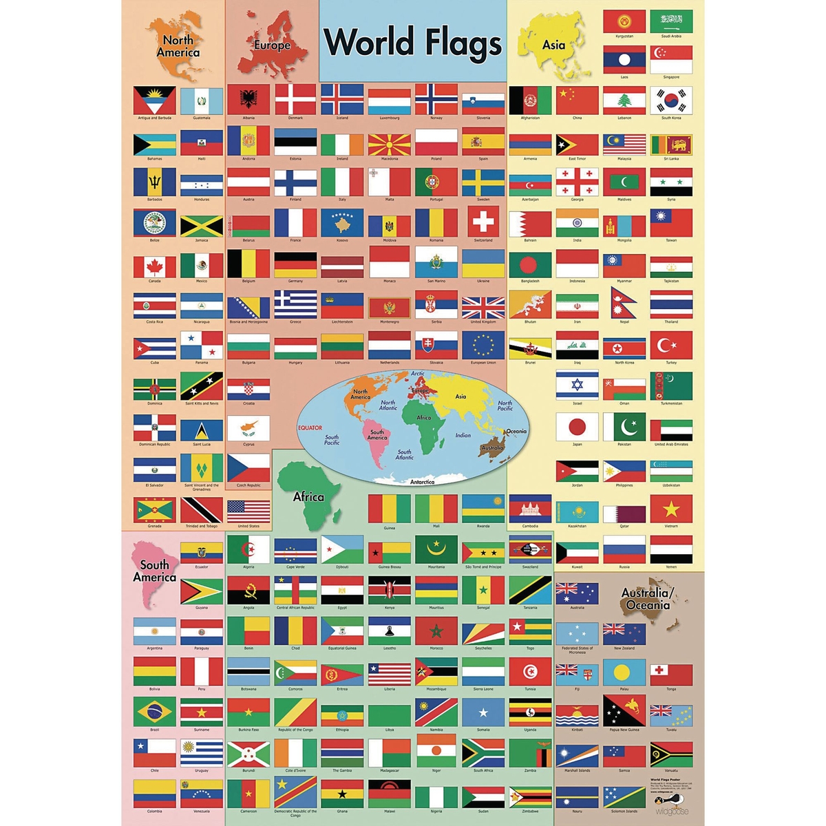 wildgoose World Flags Poster | HC1003457 | Findel International