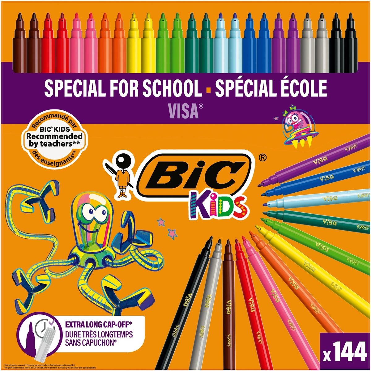 BIC Kids Visa Colouring Felt Tip Pens - Pack of 144 | HC1867410 ...