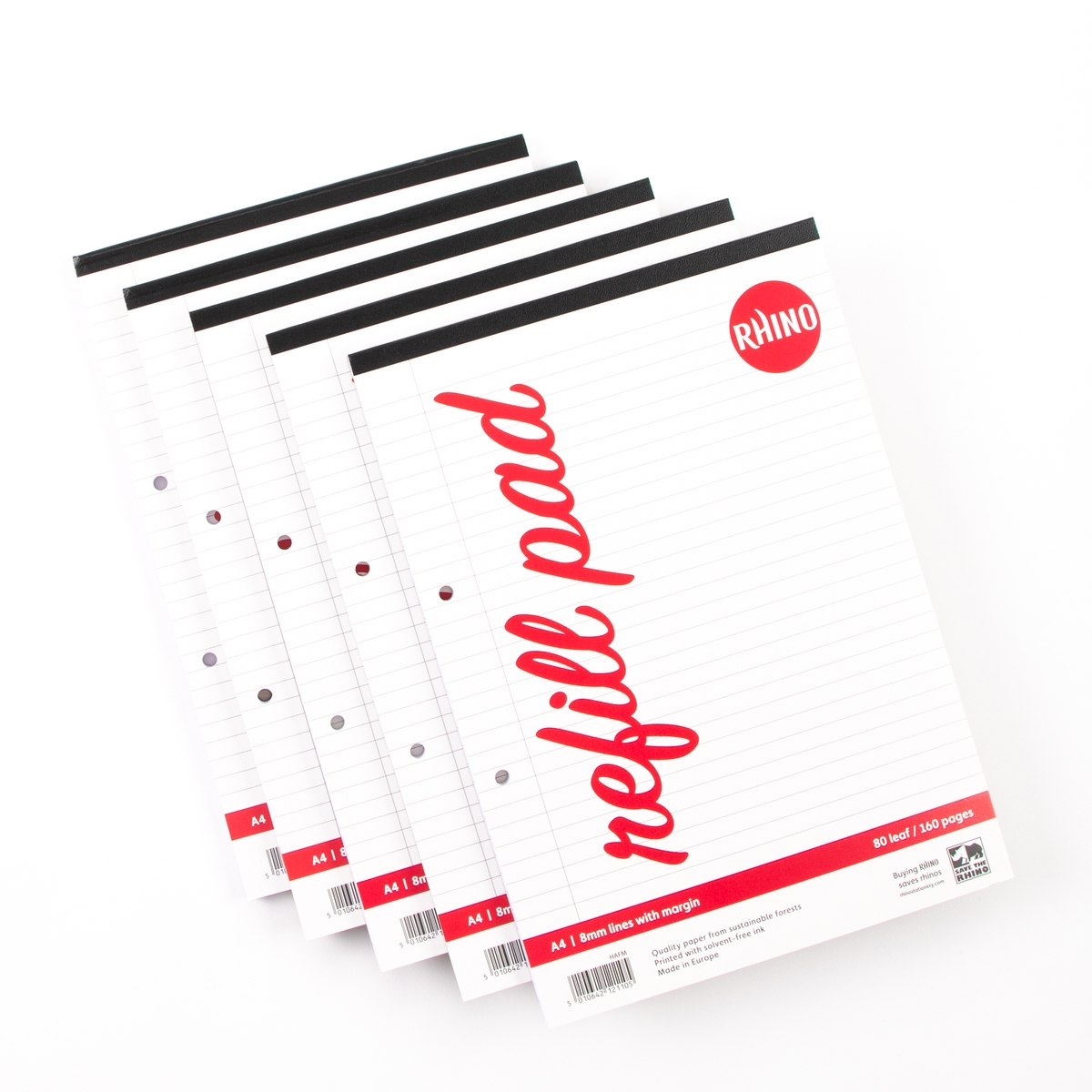 Refill Pads A4 80p 8mm Margin - Red - Pack of 6 | HC1853701 | Findel ...
