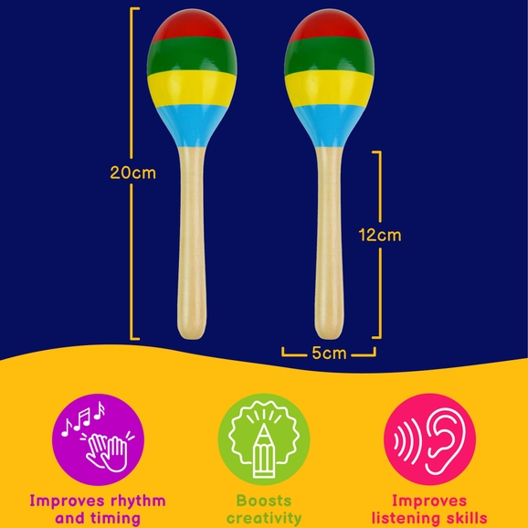Unfinished Maracas 36 Pack 36Pcs DIY Mini Wooden Maracas - With Paint ...