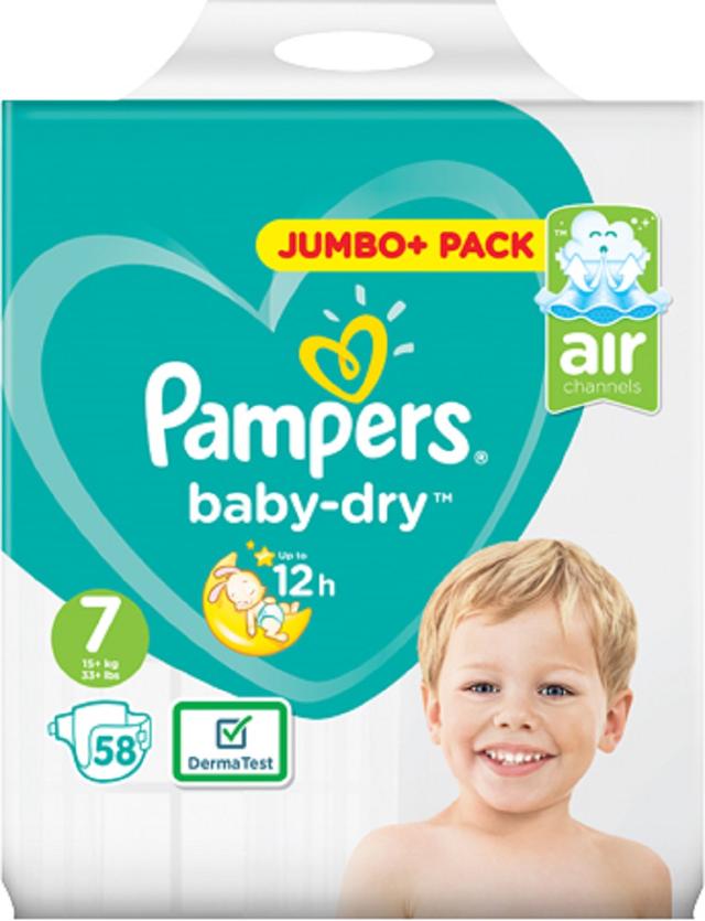 Pampers Baby Dry Size 7 Jumbo - Pack of 58 | HP00050138 | Findel Education