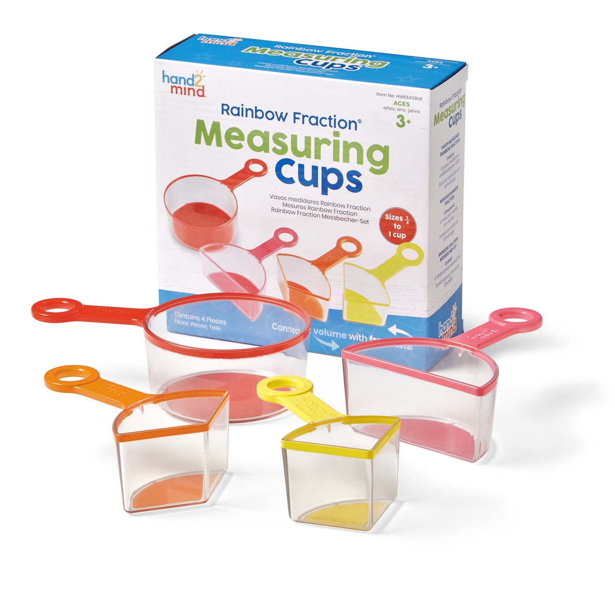 Learning Resources Rainbow Fractions Measuring Cups - Set of 4 ...